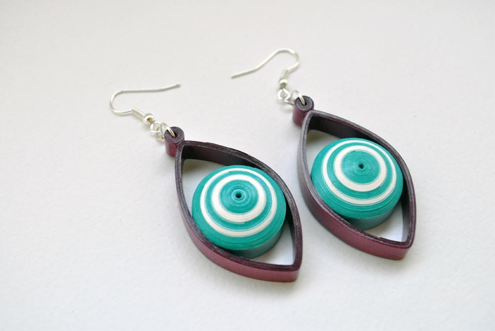 Quilled Paper Earrings | Domed Eyes - Anama Lily